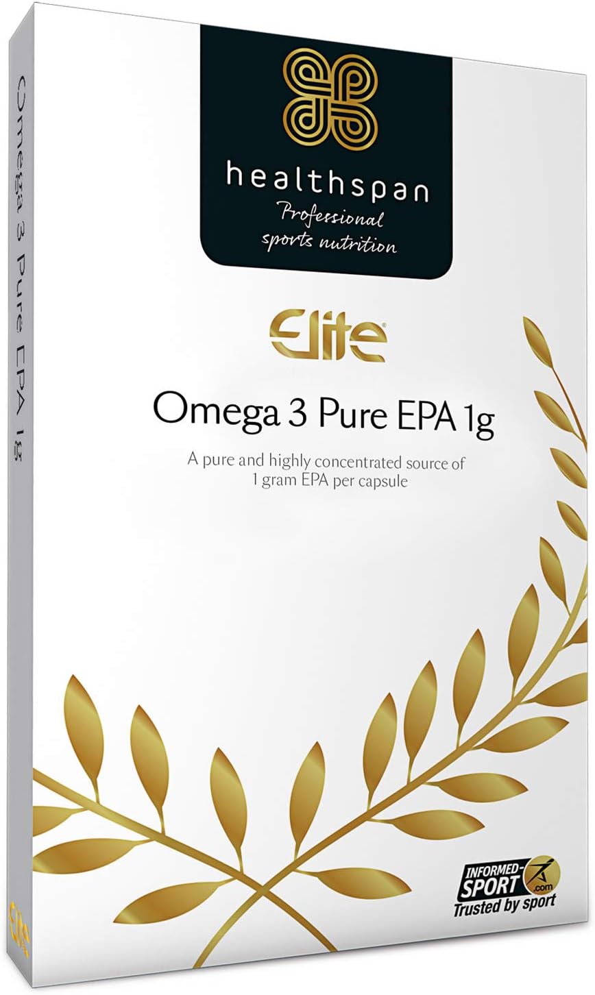 Omega 3 Pure EPA 1g | Healthspan Elite | 60 Capsules | All Blacks ...