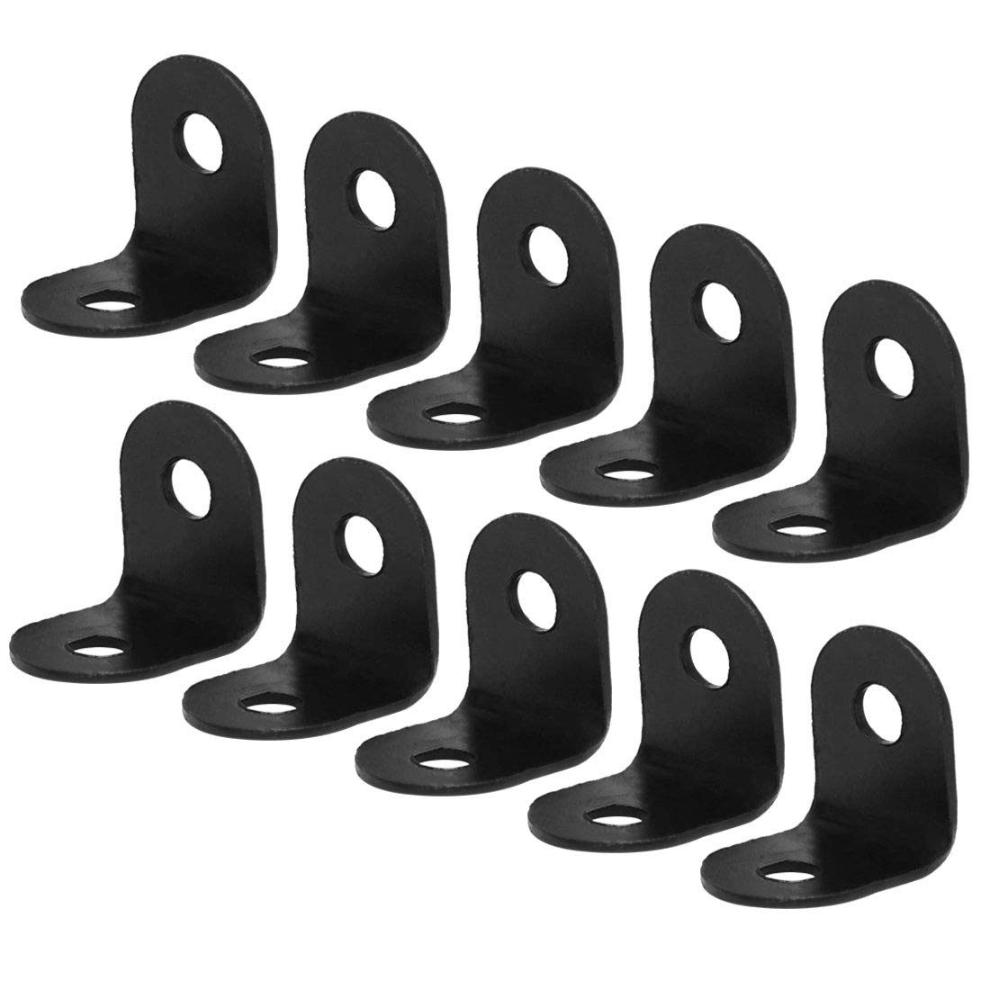 uxcell 12 x 12mm Angle Bracket Black Corner Brace Fastener L Shaped ...