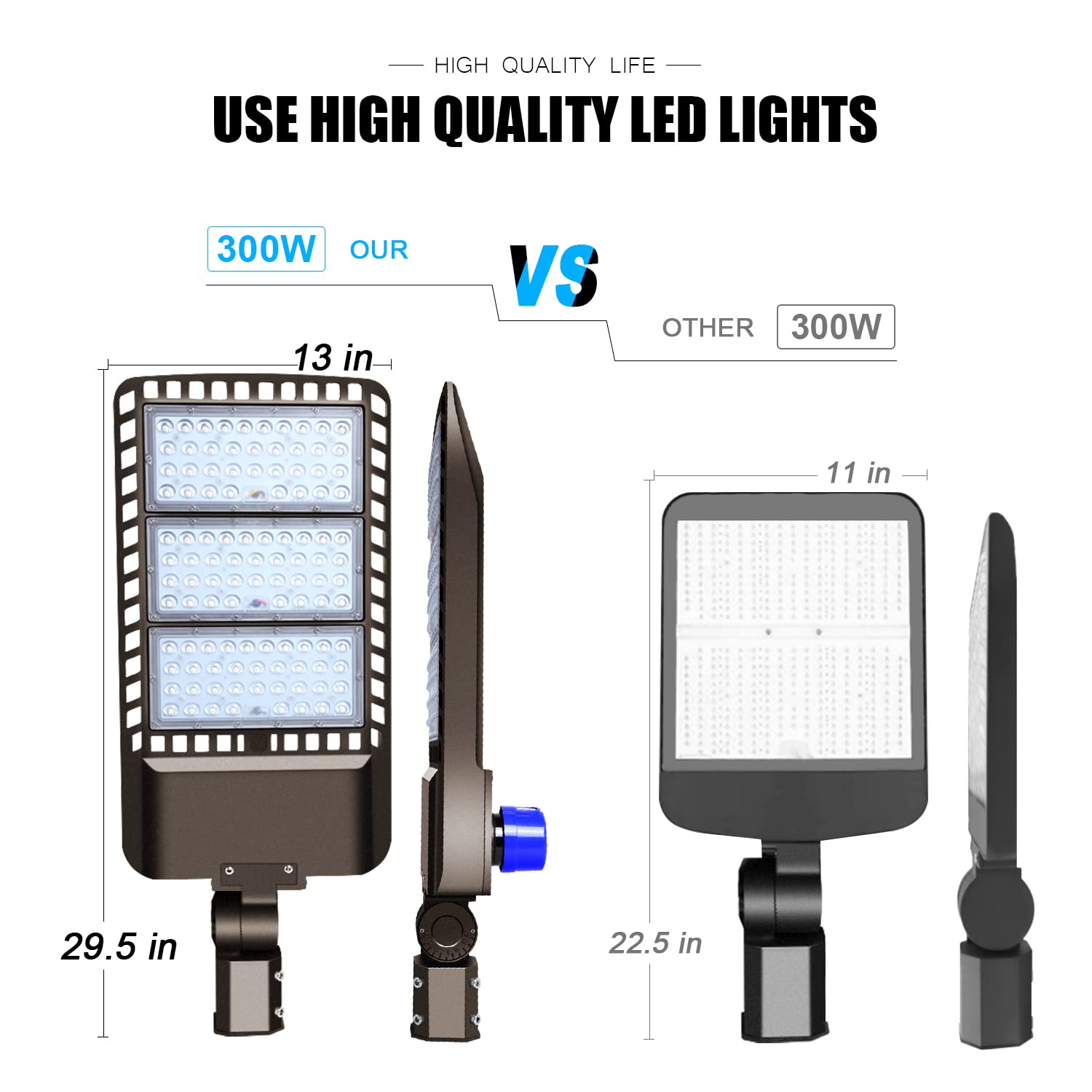 Mua Juyace 300W LED Parking Lot Light Slip Fitter Mount Dusk to Dawn LED Outdoor Lighting ...