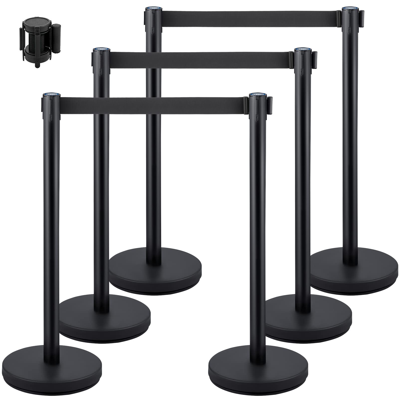 VEVOR Crowd Control Stanchions, 6-Pack Crowd Control Barriers with 3PCS ...