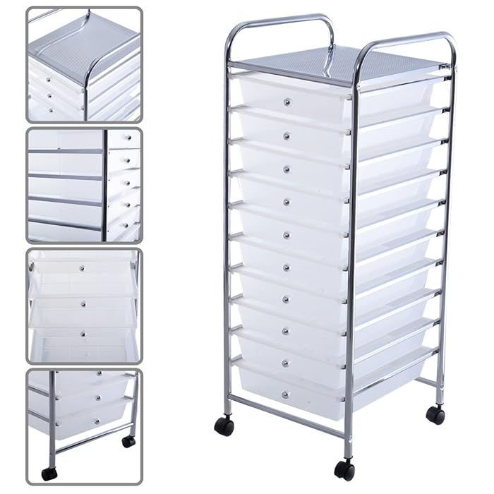 Buy KAYSEV 10 Drawer Rolling Storage Organizer Cart, Multi-Purpose ...