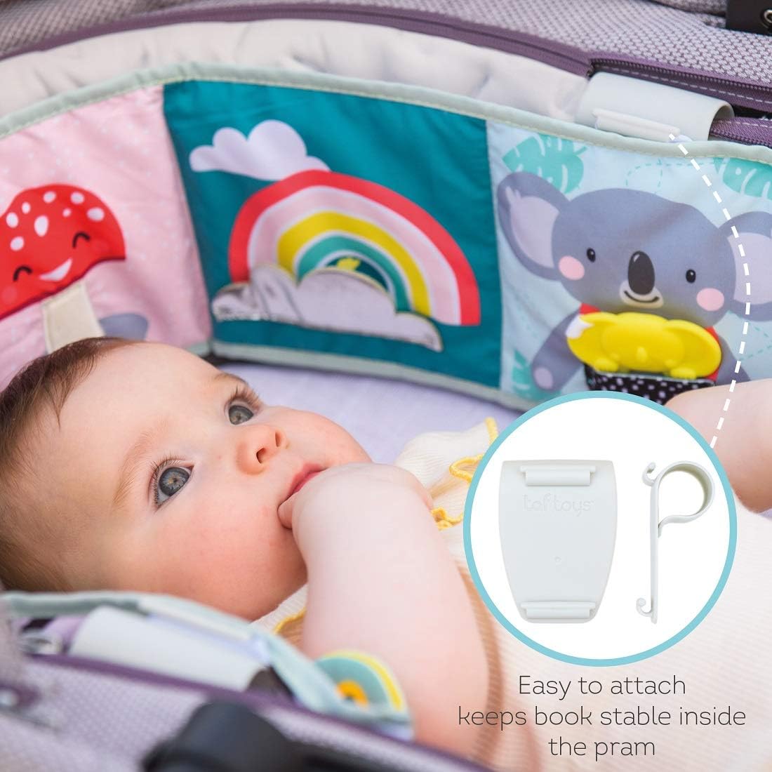 Taf Toys Koala Clip on Pram First Double Sided Book with Contrast ...