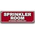 Sprinkler Room Sign, in Acrylic Plastic, Red and White, Rounded Corners ...