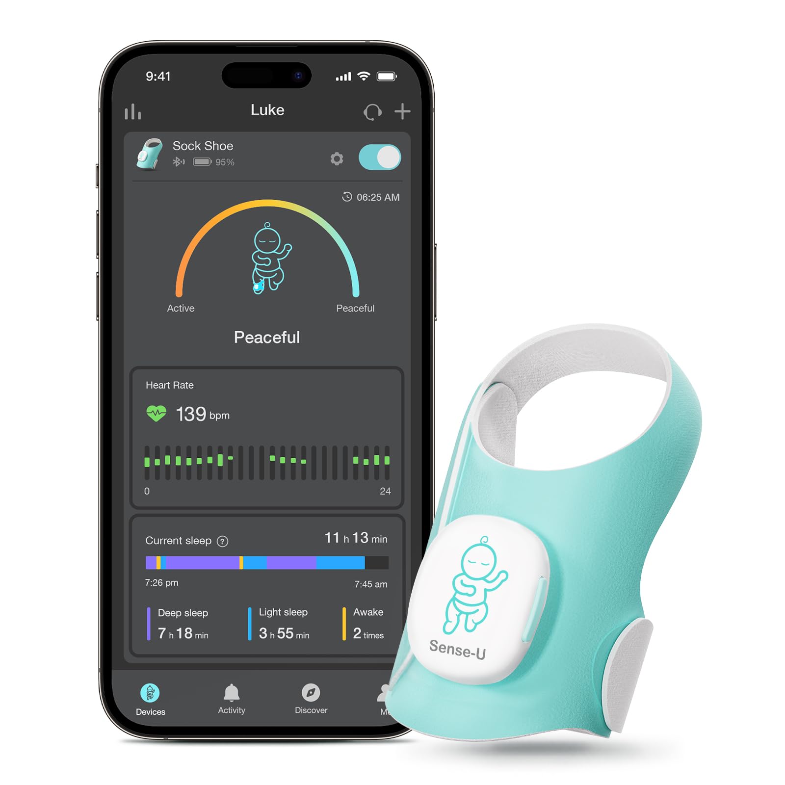 Sense-U Smart Sock Shoe Baby Monitor - Track Baby’s Heart Rate ...