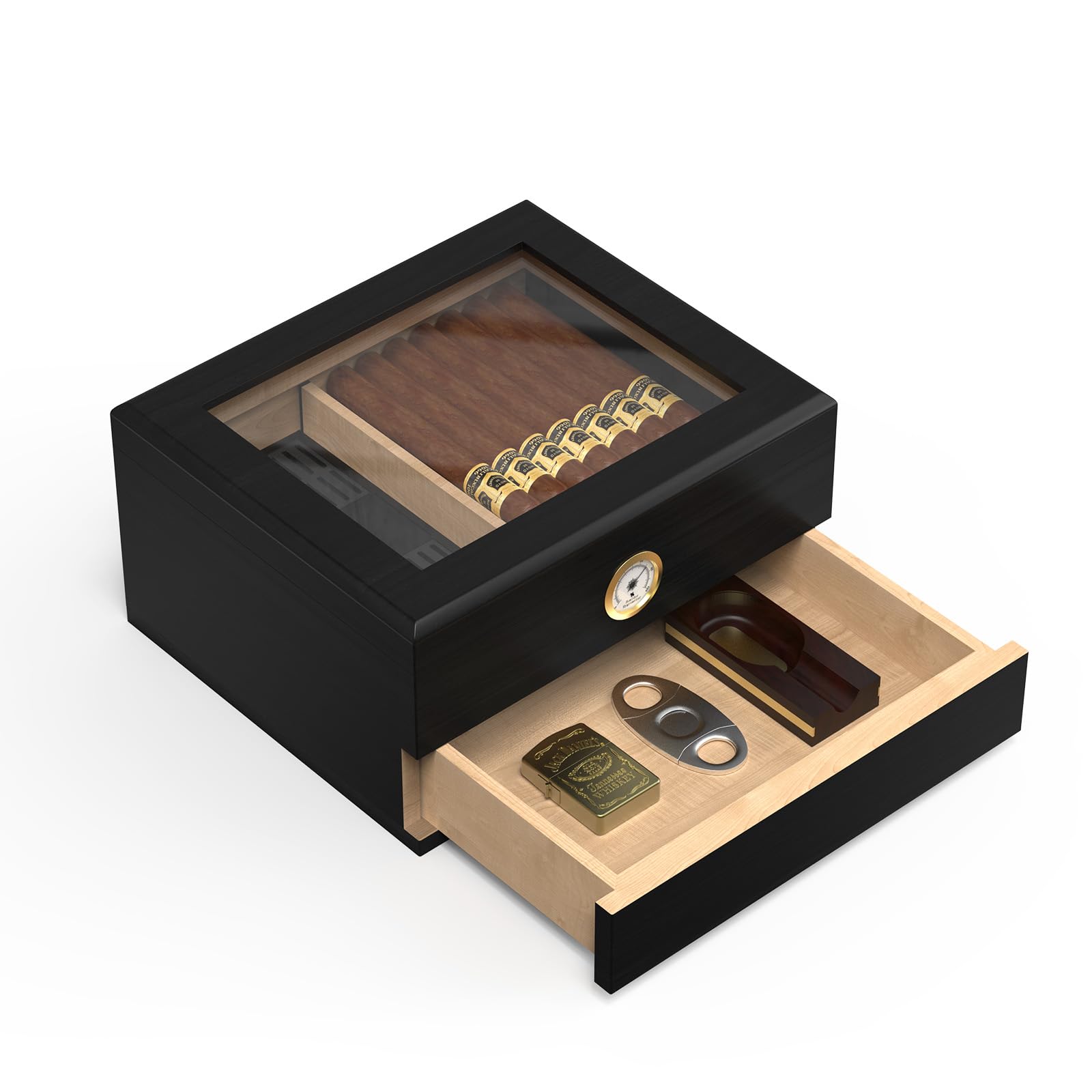 Mua Cigar Humidor Case with Mechanical Hygrometer, Cigar Humidor Glass ...