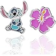 Amazon.com: Disney Lilo & Stitch Stud Earrings - Mismatch Flower ...