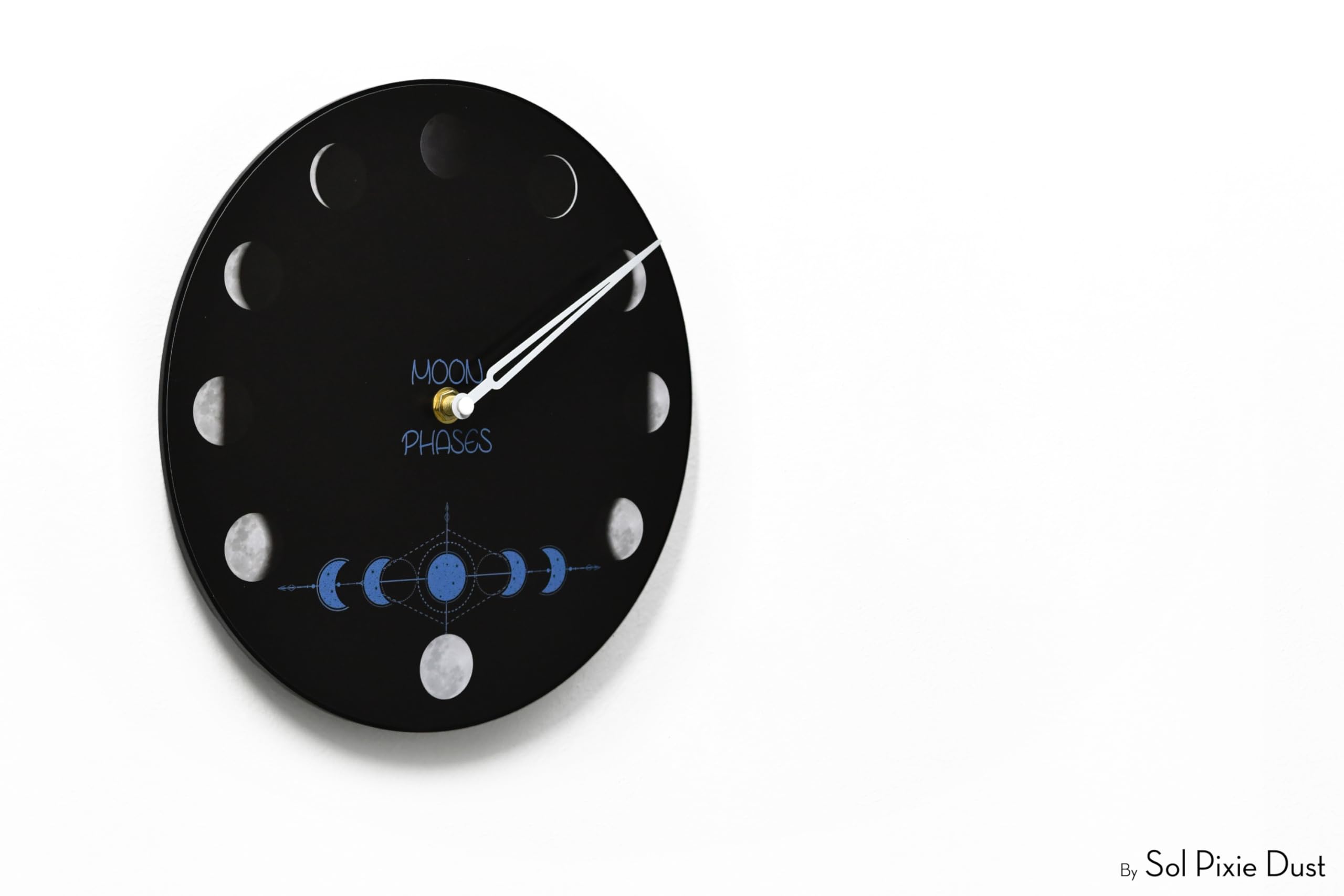 Mua Moon Phase Wall Clock - Lunar Cycle - Round Black - Moon Phase ...