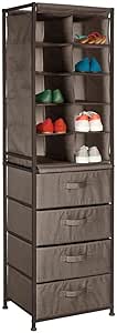 Amazon.com: mDesign Soft Fabric Shoe Tower & 4 Drawers Organizer ...