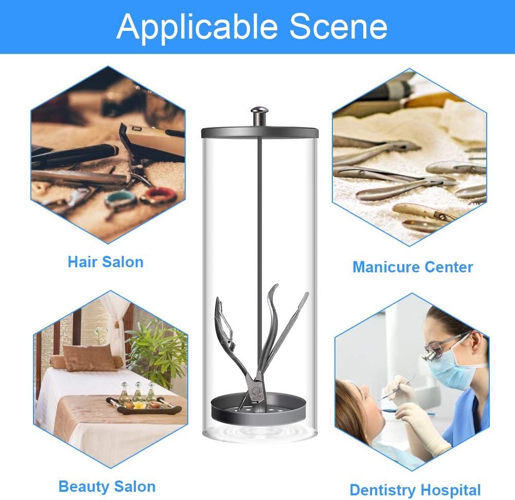 Disinfection Jar, Portable Clear Manicure Tools Sterilization Container ...