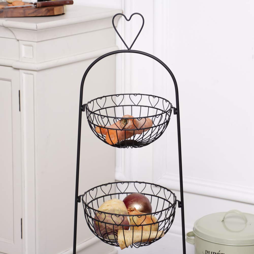 Home & Kitchen Free Standing Three Tier Black Kitchen Vegetable Storage ...