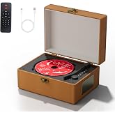 Amazon.com: Yintiny Rechargeable Leather CD Player with Speakers ...