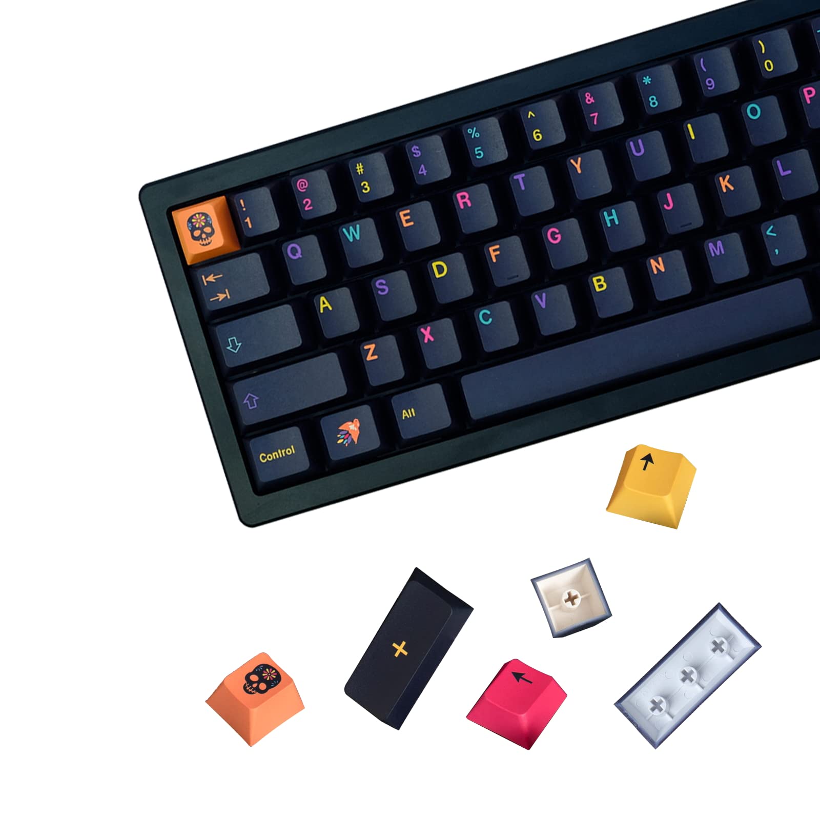 Mua 129 Keys Underworld Black Keycaps, PBT Color Letter Dye-Sublimation ...