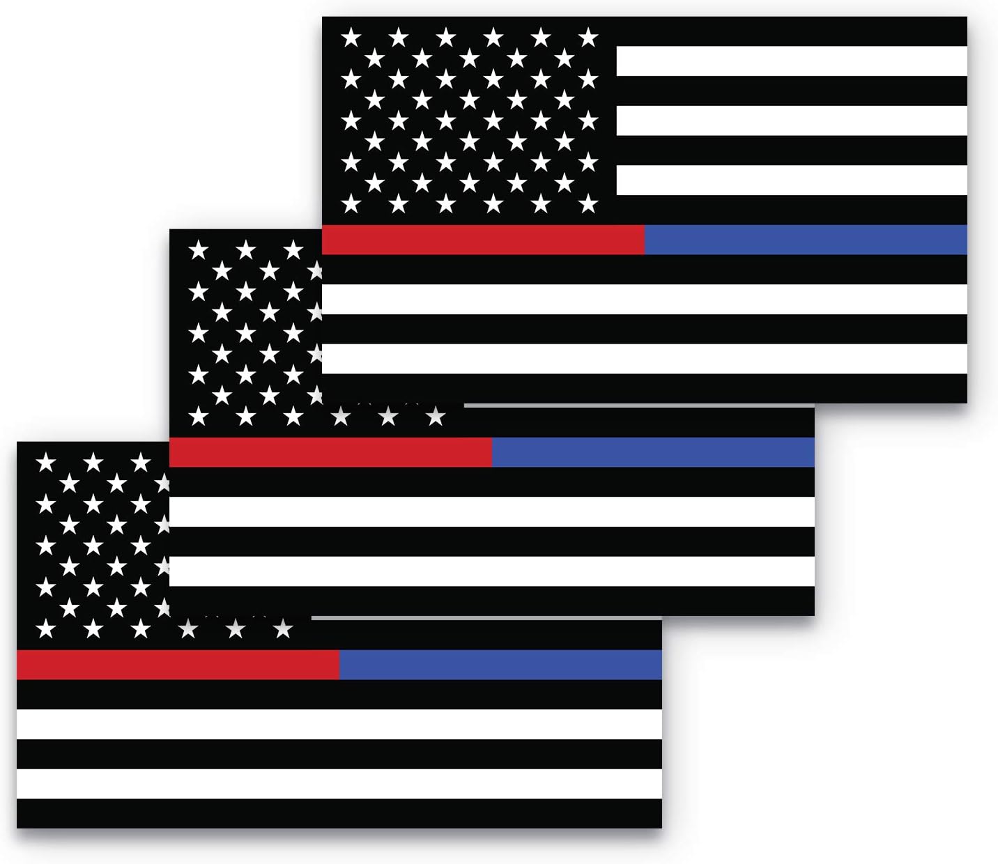 Amazon.com: 3x5 Thin Blue Line Thin Red Line Flag Combo Sticker 3-Pack ...