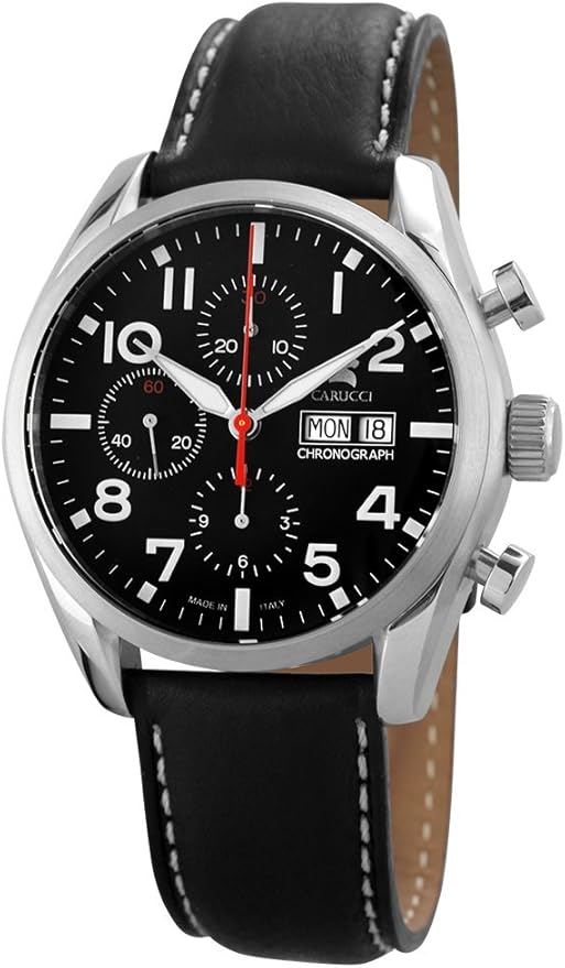 Carucci Watches Men's Automatic Watch Analogue XL Leather CA6607BK: Buy ...