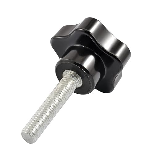 M8 x 50mm Thread Replacement Star Hand Knob Tightening Screw Black Silver Tone: Amazon.co.uk ...