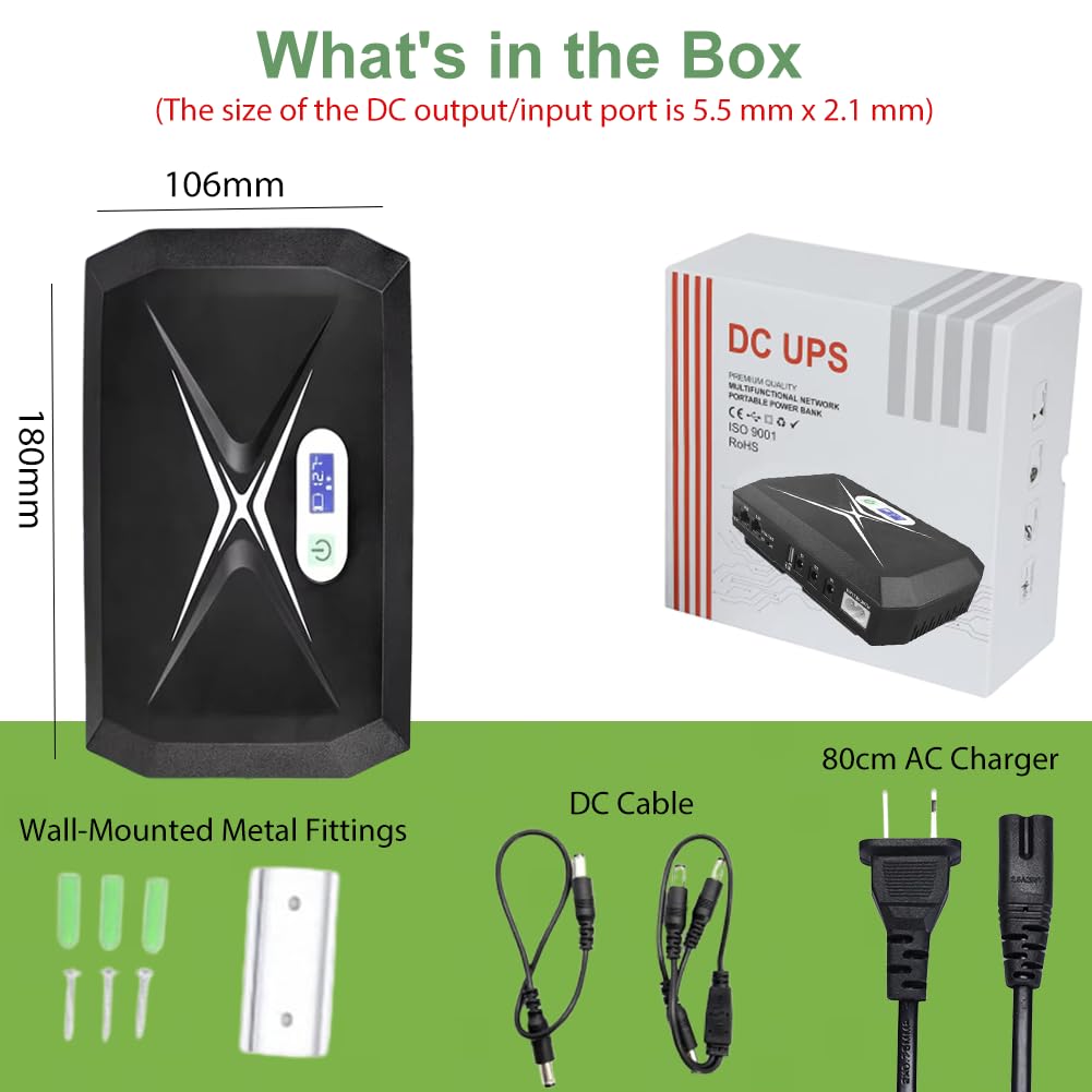 Mini UPS For WiFi Router,Supports DC 5V/9V/12V