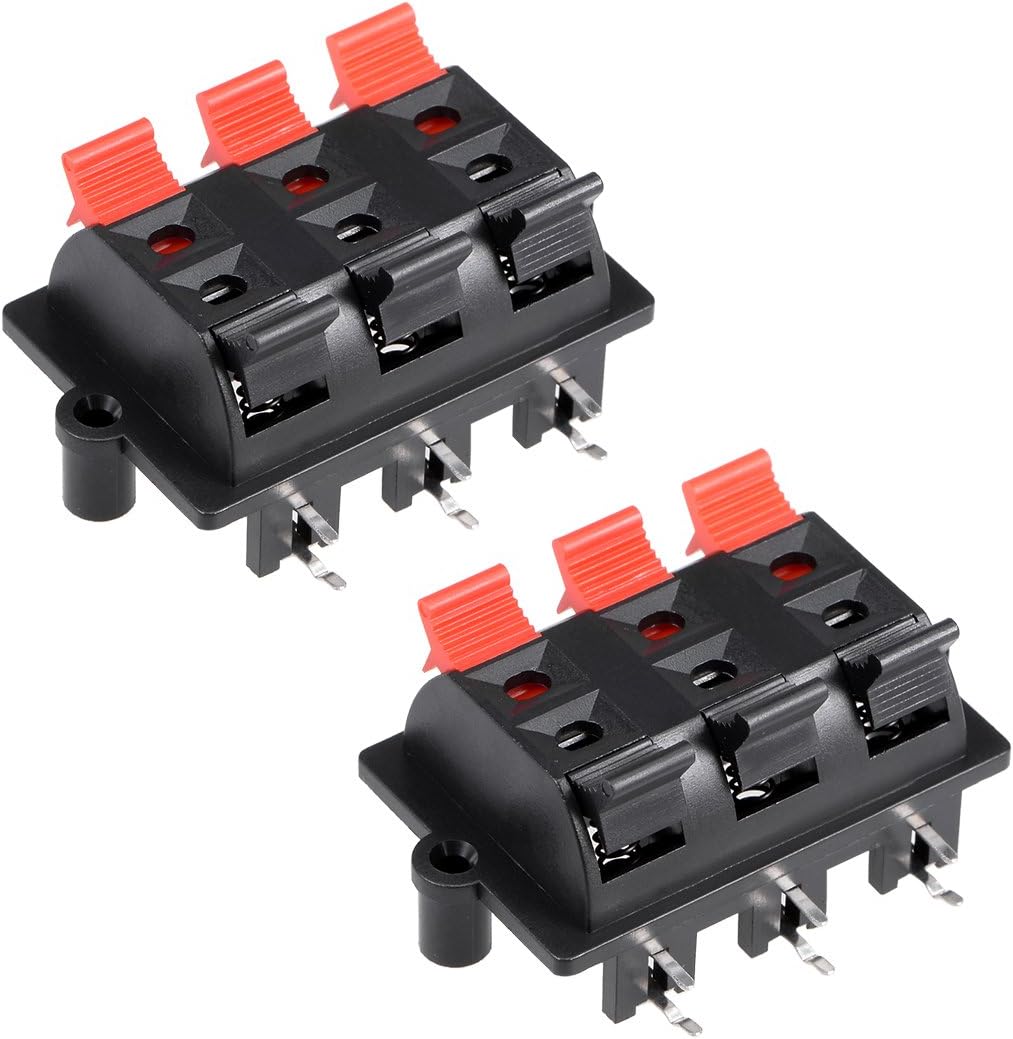 sourcingmap 2pcs 6 Way Jack Socket Spring Push Release Connector ...