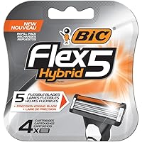 Amazon.com: BIC Flex5 Hybrid 5 Blade Razor Refills, 4 Count : Beauty ...