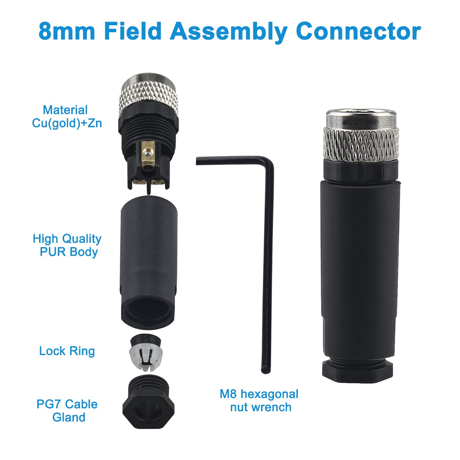 Mua Lonlonty M8 3 Pin Male & Female Socket Panel Aviation Wire ...