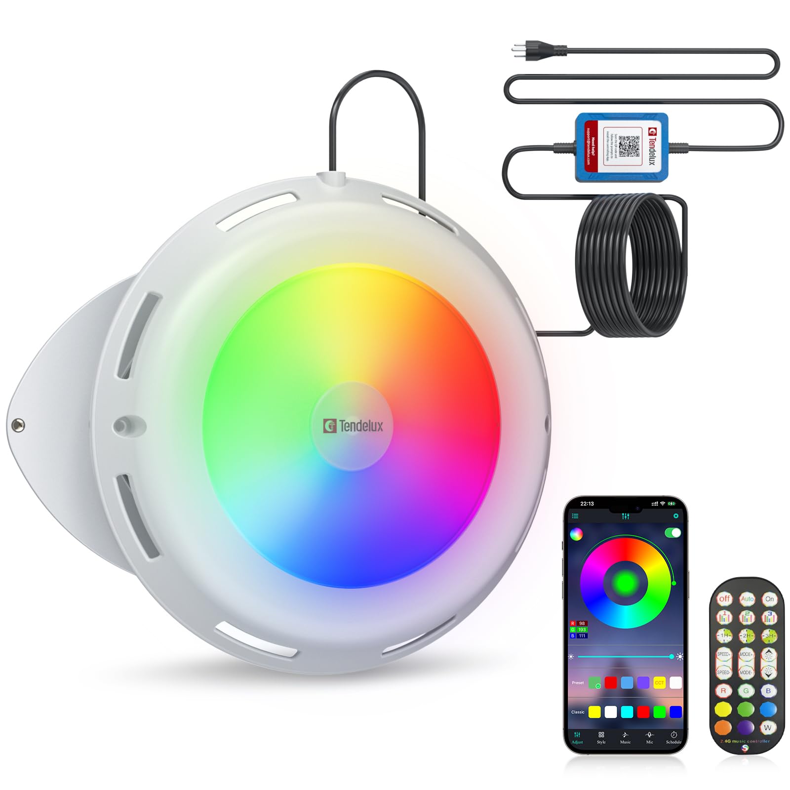 Tendelux LED Swimming Pool Light, Surface Mounted Super Bright 30 Watt ...