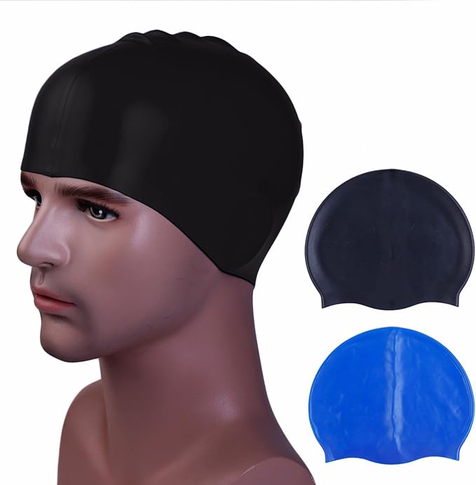 FITTOO 2 Stück Hochwertige Silikon Badekappe für Kinder Damen Herren ...
