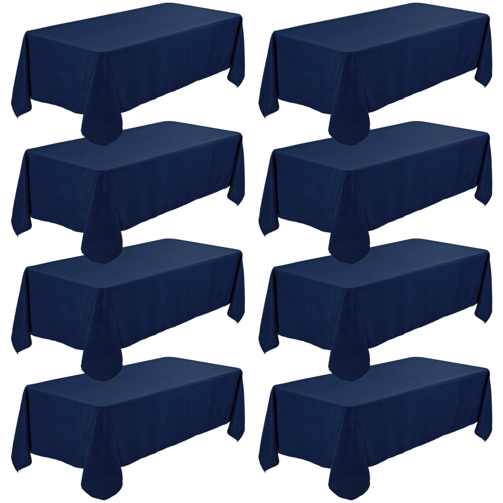 8 Pack Premium Navy Blue Tablecloth 60 x 102 Inch, Rectangle Table ...