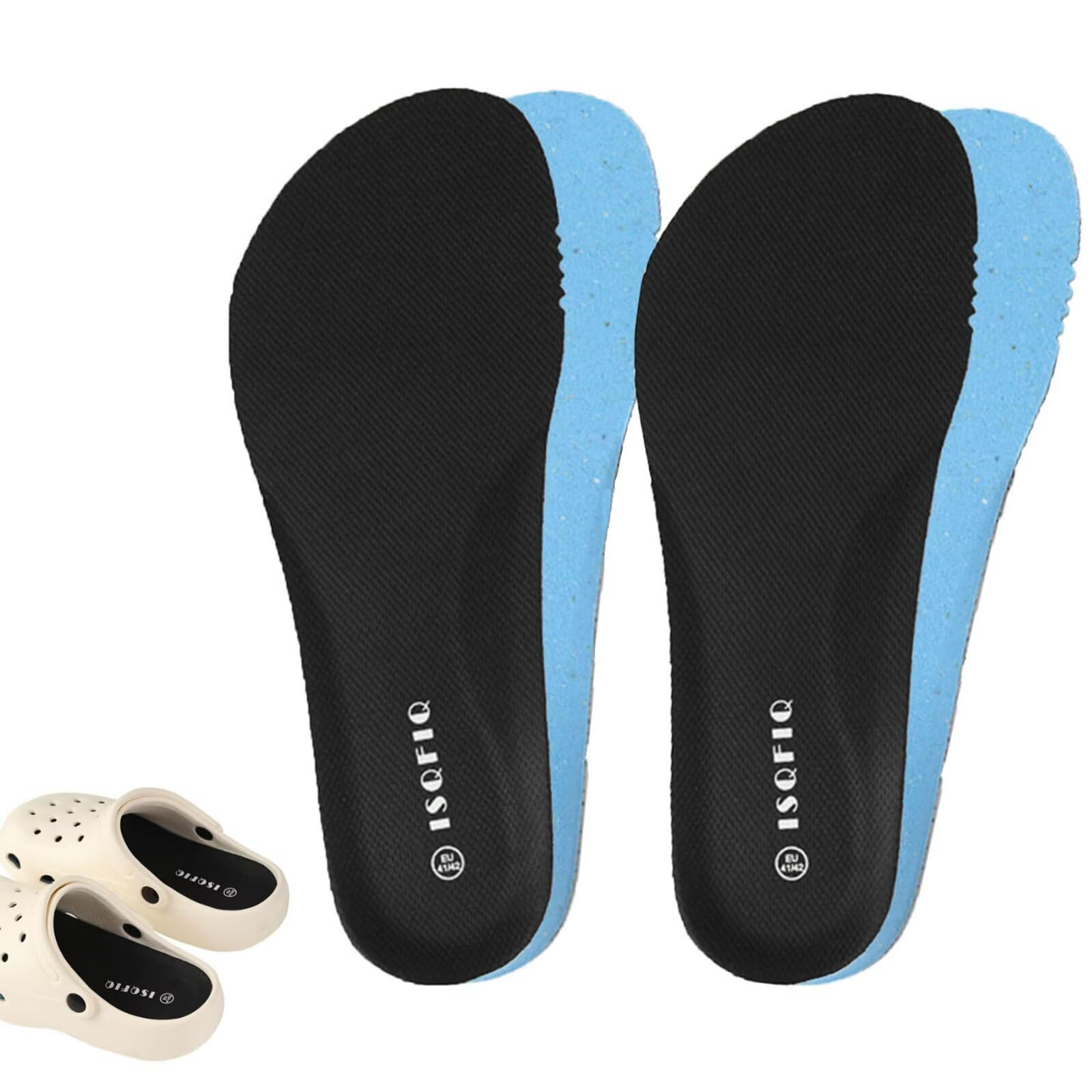ISQFIQ 2 Pairs Insoles for Crocs,Ultra Thin 4mm Wide Inserts for Garden ...