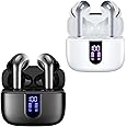 Amazon.com: TAGRY 2 Sets X08 Black and White Bluetooth Headphones True ...