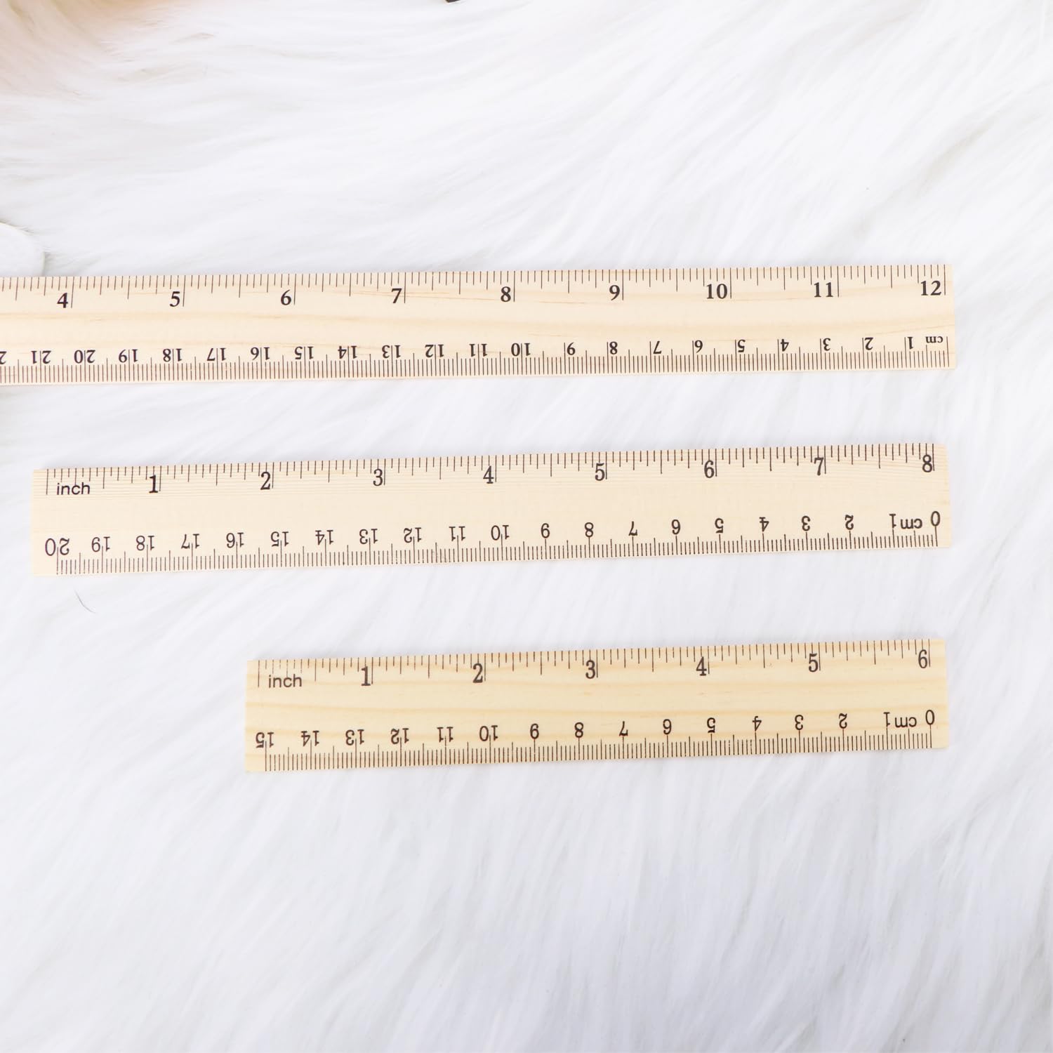Mua 3 Pack Wooden Ruler 12 inch 8 inch and 6 inch Wooden Ruler Kit with ...