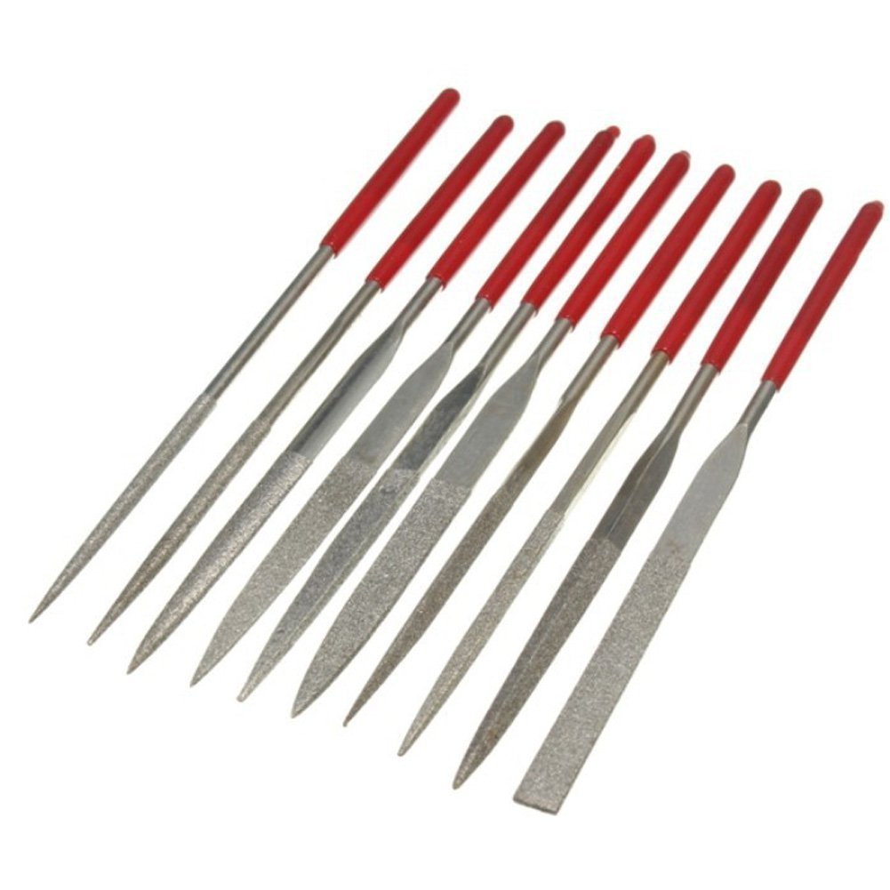Diamond Needle File Set 10 Pieces 3x140mm Professional Jewelers Diamond ...