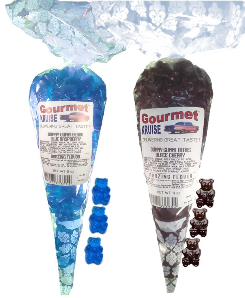 Amazon.com : Blue Raspberry And Black Cherry Gummy Gummi Bears (NET WT ...