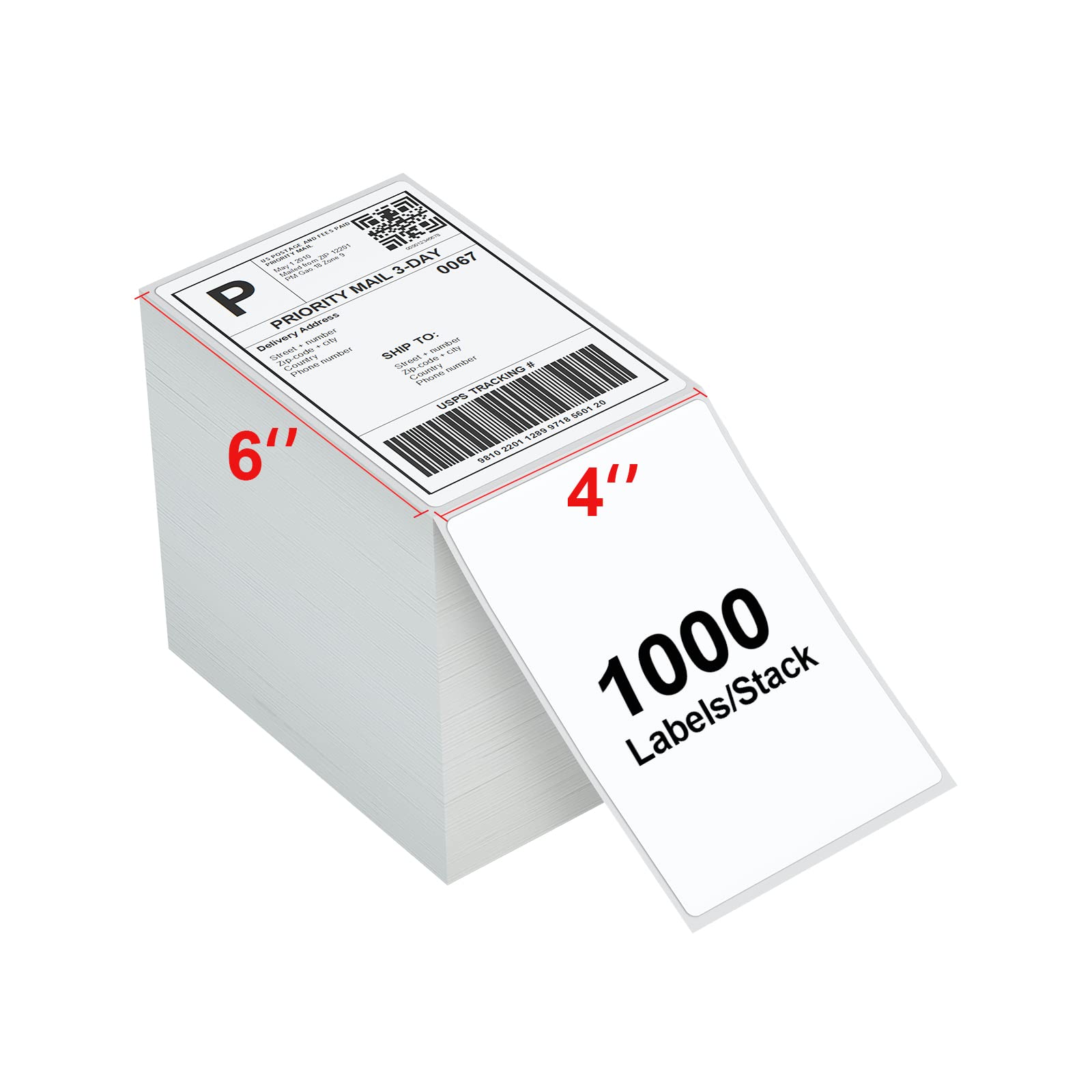 KingTac Thermal Direct Shipping Label (Pack of 1000 4x6 FanFold Direct ...