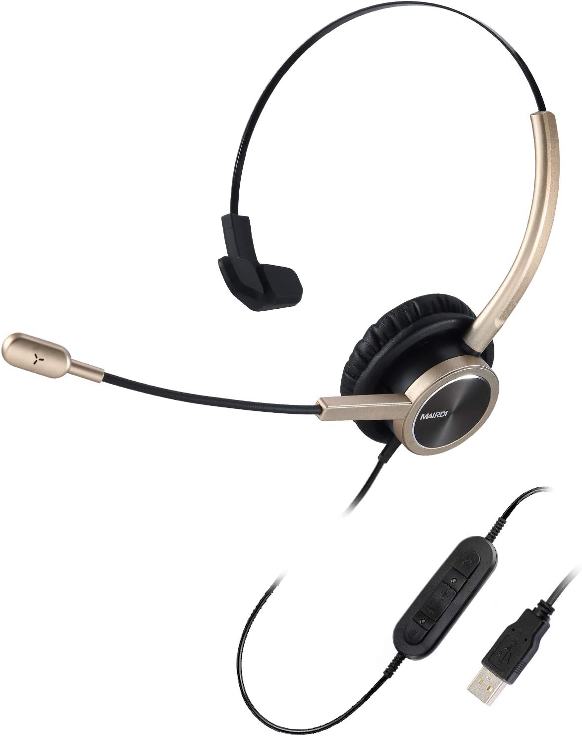MAIRDI USB Telephone Headset with Microphone Over-The-Head, Computer ...