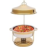 Amazon.com: HONHPD 6.8-Quart Gold Round Chafing Dishes, Stainless Steel Chafers and Buffet ...