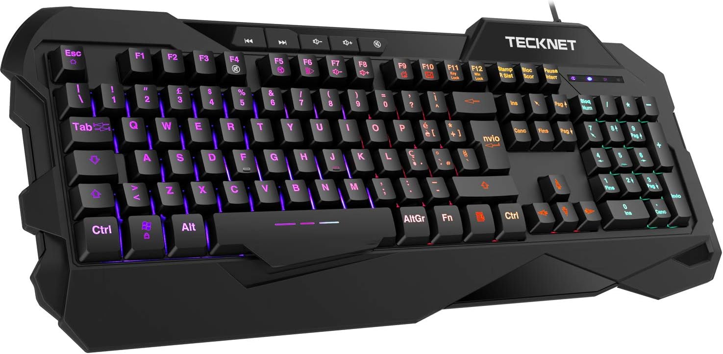 TECKNET [Versione Aggiornata] Tastiera da Gioco, Tastiera Gaming con 7 ...