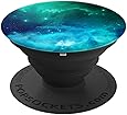 Amazon.com: Space Nebula Galaxy Aqua Blue PopSockets Grip and Stand for ...