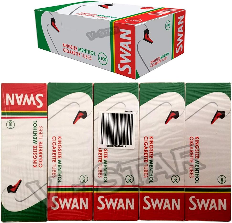 5 Packs of Original SWAN King Size Menthol Cigarette Filter Tubes 500 ...