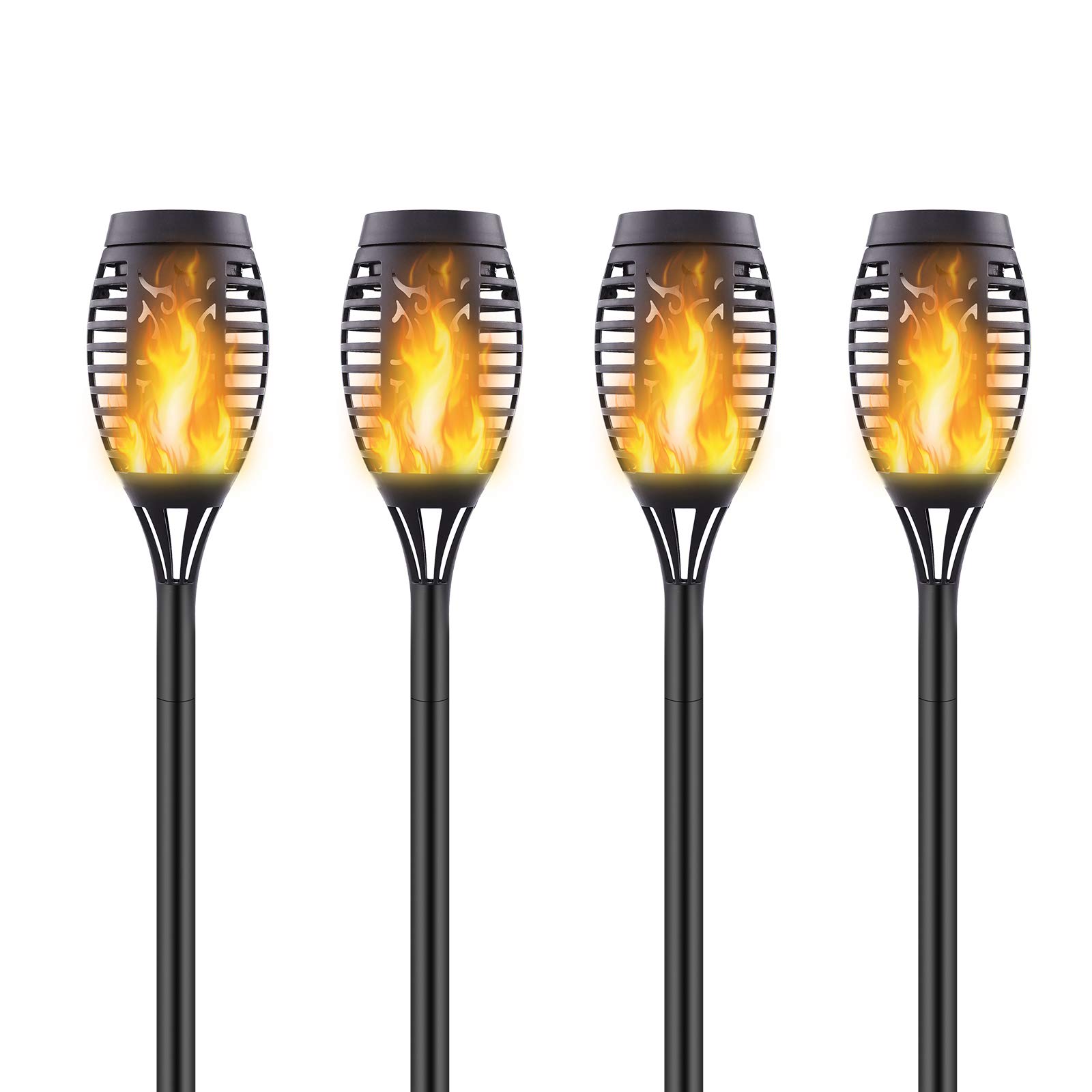 Permande 4 Pack Upgraded Solar Lights Outdoor, Mini Solar Torch Light ...