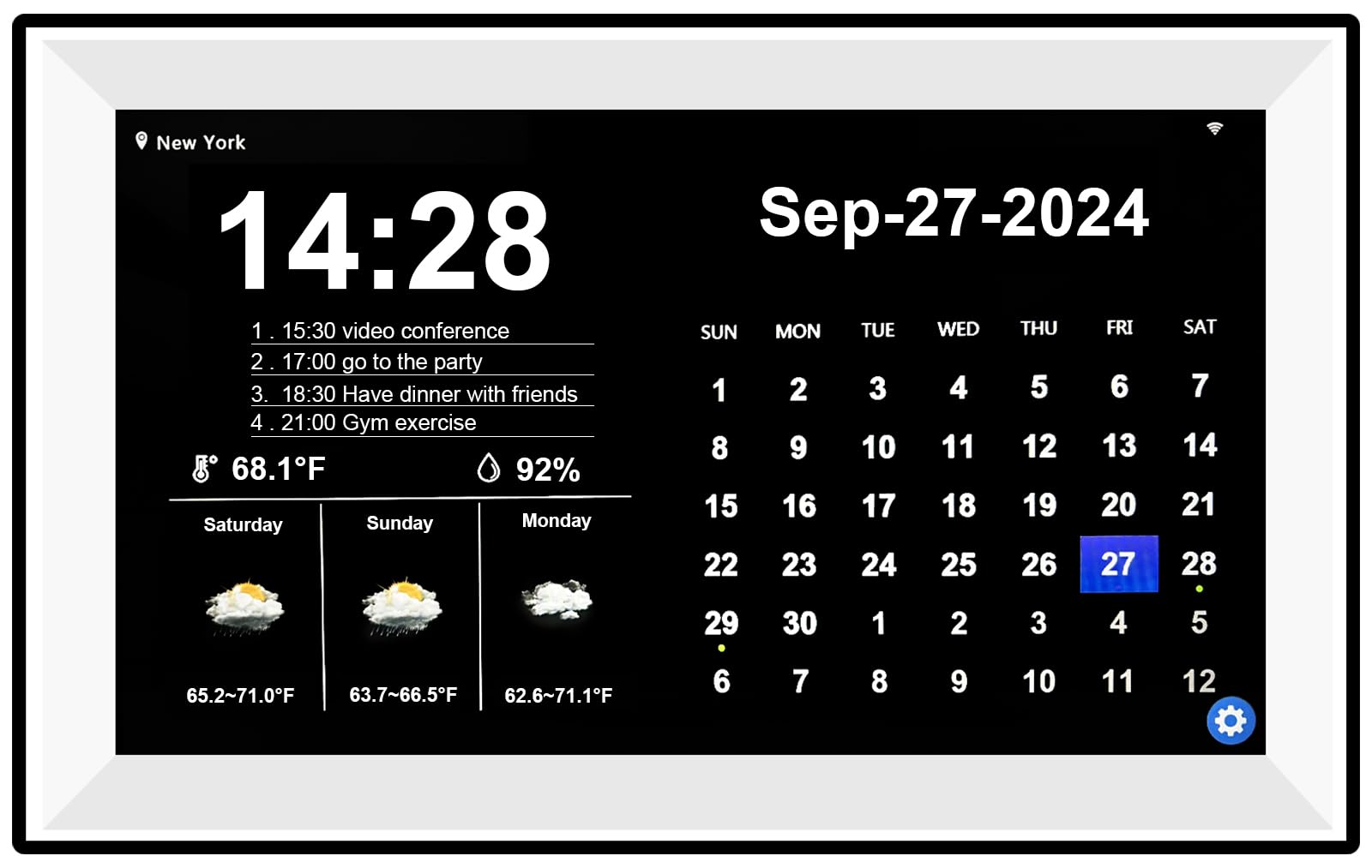 Jazeyeah 2025 New Year's Calendar,15.6 Inch WiFi Smart Touchscreen Desk ...