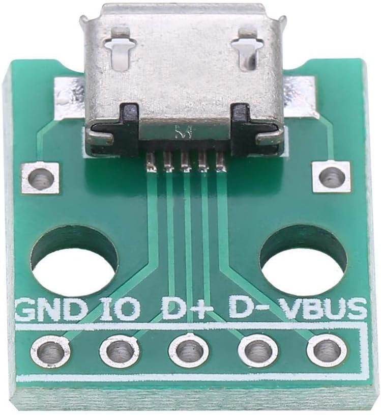 Niady 10Pcs Micro USB Female Socket to DIP Adapter Board 5 Pin 2.54mm ...
