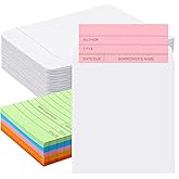 Amazon.com : 200 Pcs Library Card Pocket and Books Library Cards ...