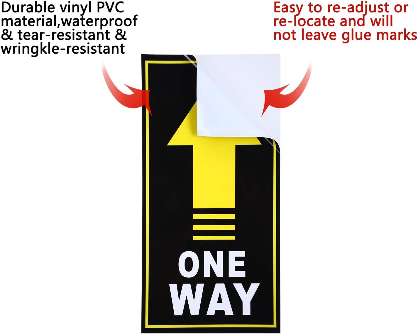 25 Pieces One Way Floor Decal Sign Directional Arrows Stickers Social ...