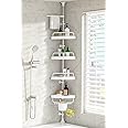 Amazon.com: EliteCart Rust Proof Shower Caddy Corner Tension Pole – Adjustable Height (32-120 ...