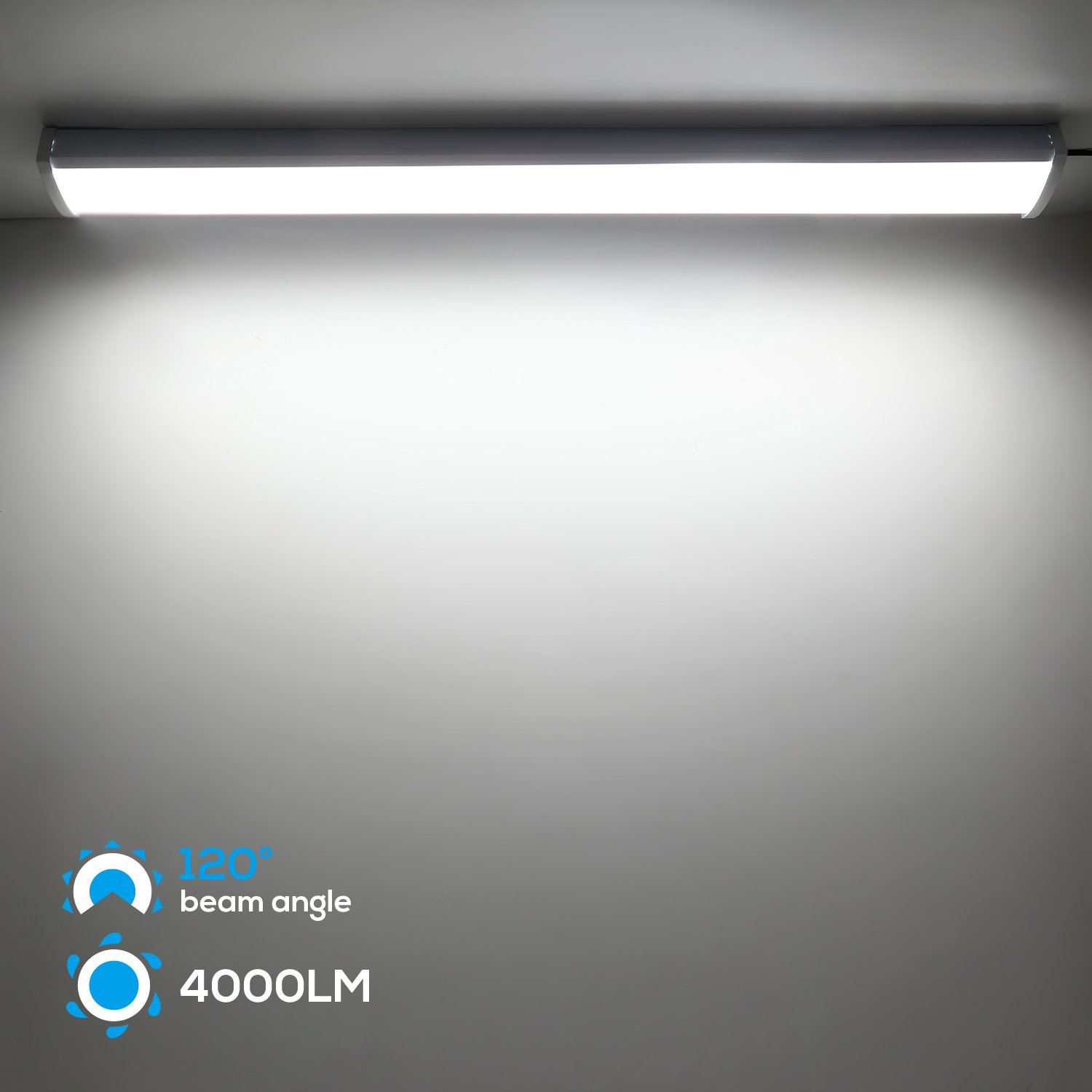 LEONLITE 40W 4ft LED Wraparound Garage Shop Light Flush Mount Ceiling ...