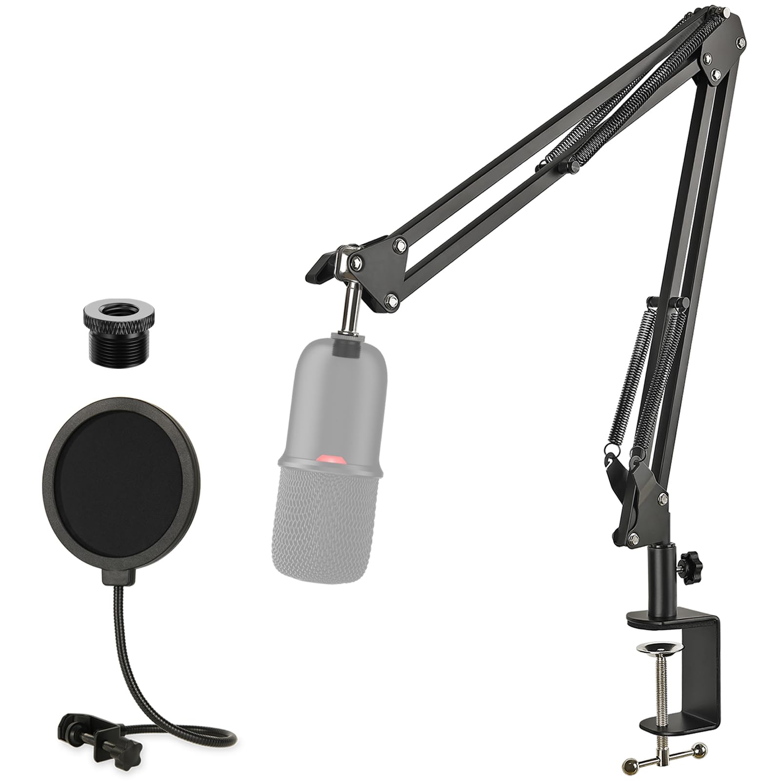 Rigych HyperX Boom Arm Mic Stand with Pop Filter, Adjustable Mic Boom ...