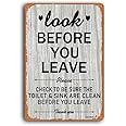 Amazon.com : AUCCMORLY Aluminum Sign, Look Before you Leave Sign, Help ...
