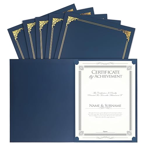 25 Packs Certificate Holders, Navy Blue Certificate Covers, Diploma Holders, Certificate Folders ...