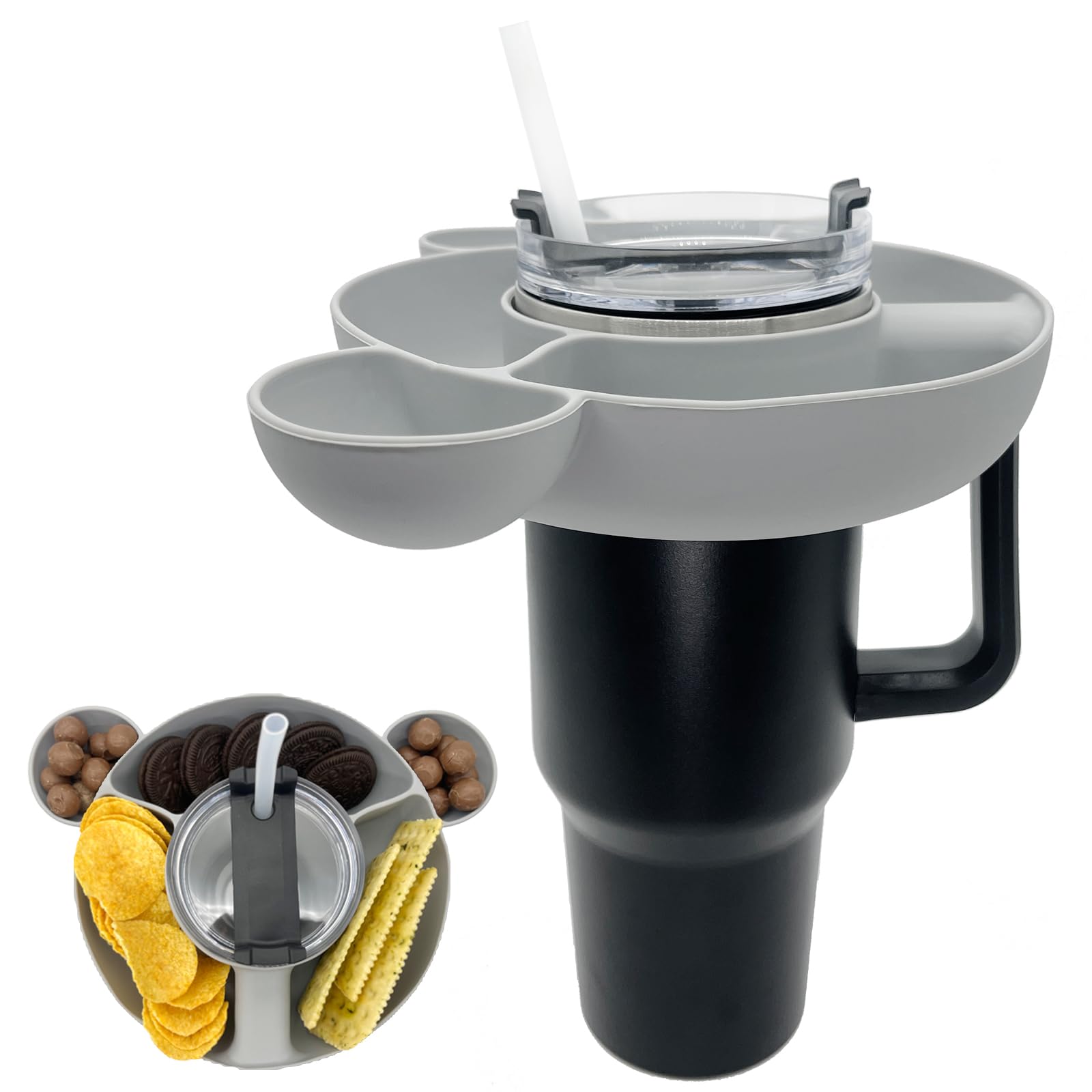 YAYAYOUNG Cute Bear Snack Bowl For Stanley 40 oz Tumbler Cups with ...