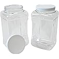 Amazon.com: CSBD 1-Gallon Clear Plastic Jars With Ribbed Liner Screw On ...