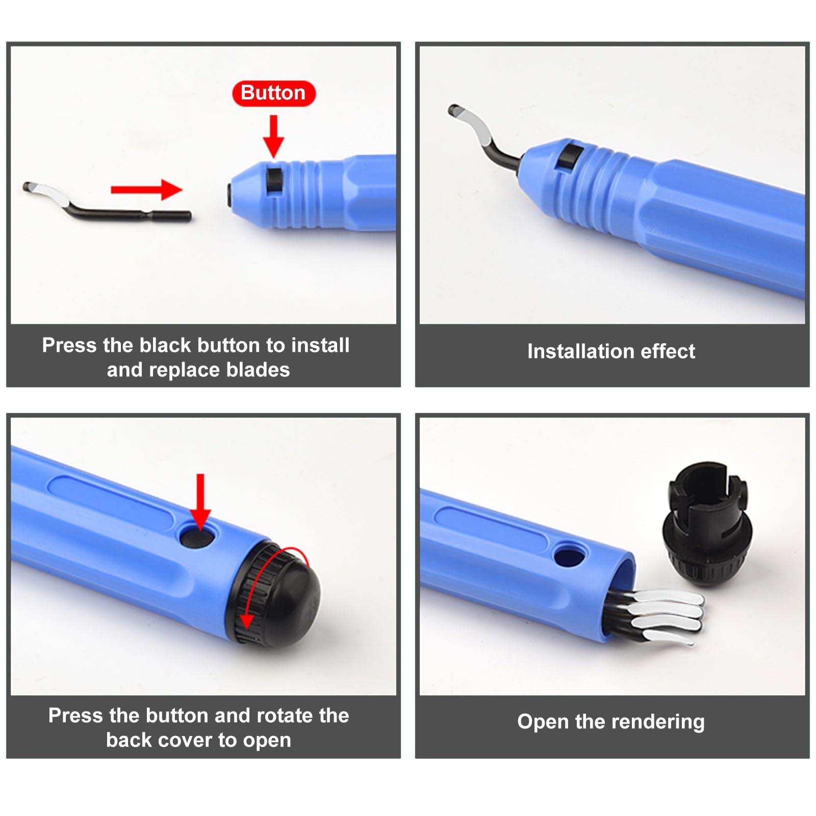 Wozoohyi Deburring Tool + 10 Pcs BS1010 Rotary Deburr Blades,Deburring ...